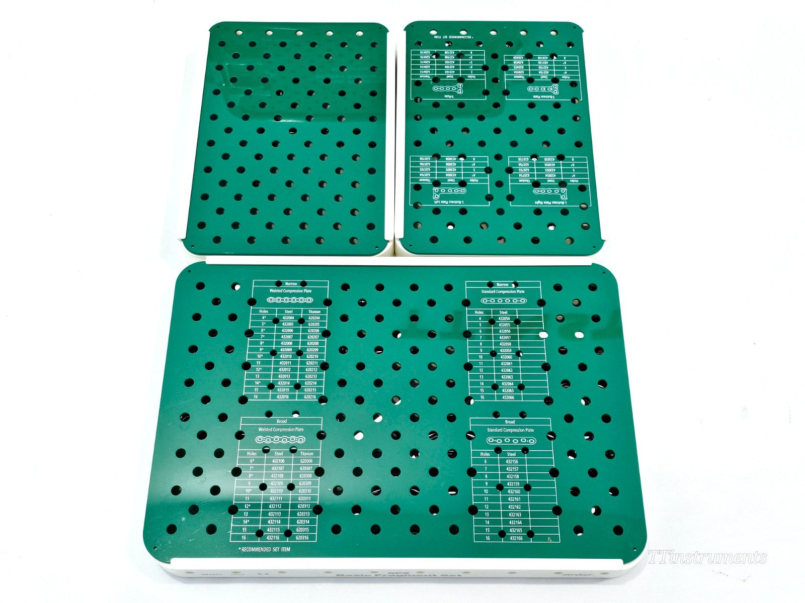 Stryker 901653 Basic Fragment Set Stryker System Implant Case Plates