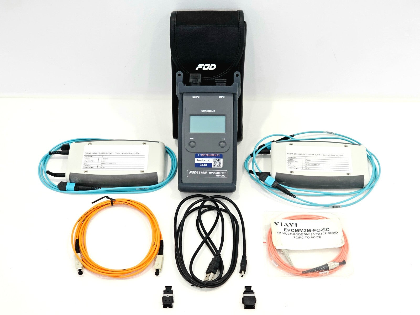 Viavi MPO Switch MM FOD5510M 1x12 with Launch Cables